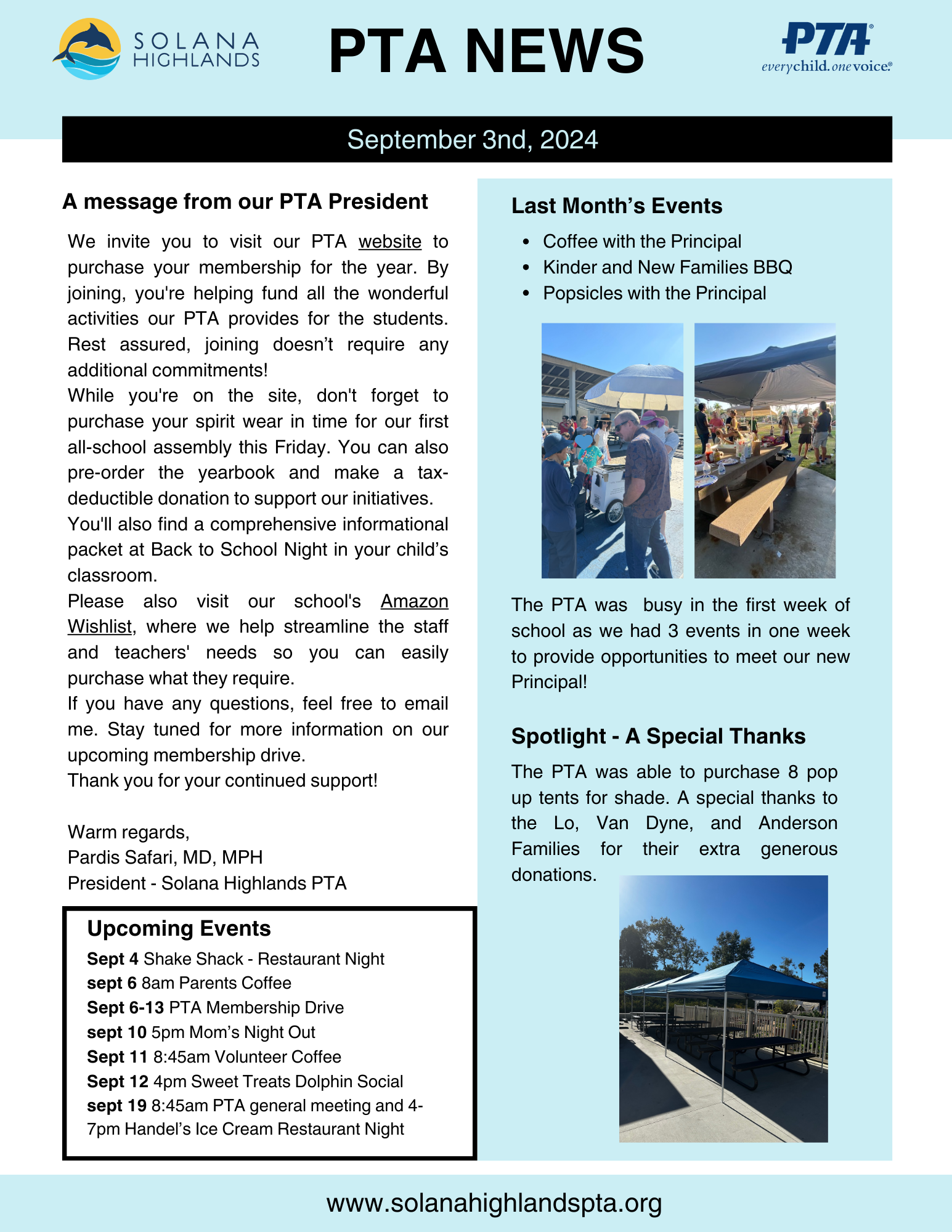 PTA Newsletters – Solana Highlands PTA